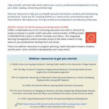 Student Curated Collection - Society for Public Health Education - SOPHE